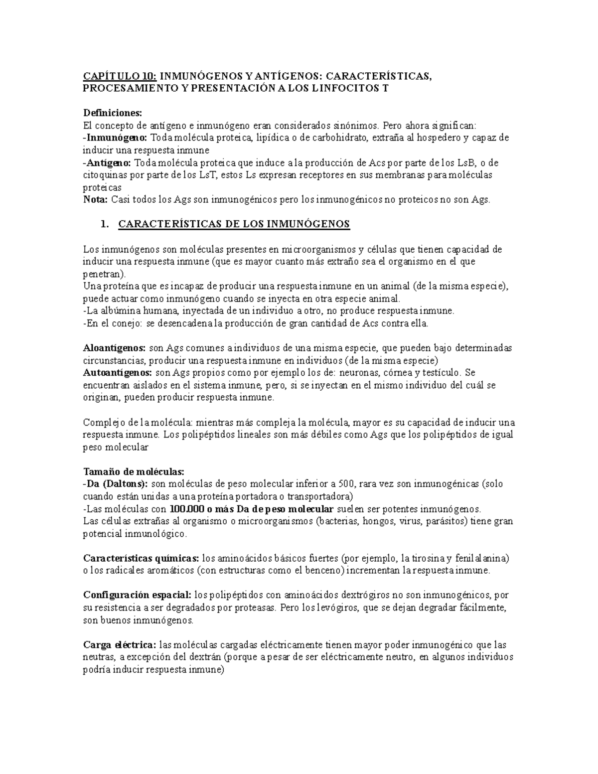 CAPÍTULO 10 (inmuno) - CAPÍTULO 10: INMUNÓGENOS Y ANTÍGENOS ...