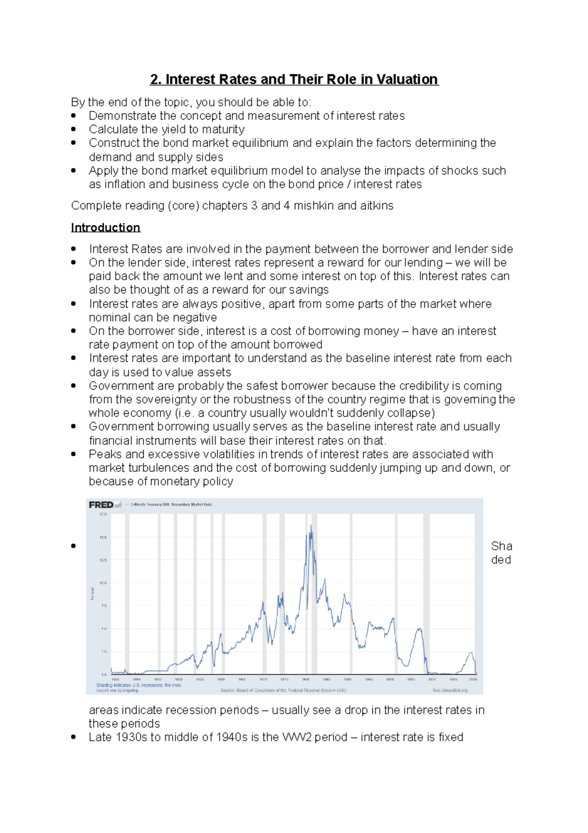 Interest Rates and Their Role in Valuation - 2. Interest Rates and ...