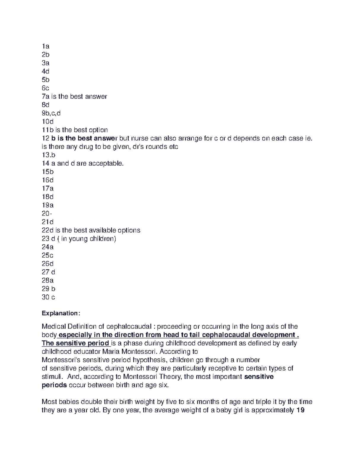 Mc correctly - Tutorial - 1a 2b 3a 4d 5b 6c 7a is the best answer 8d 9b ...