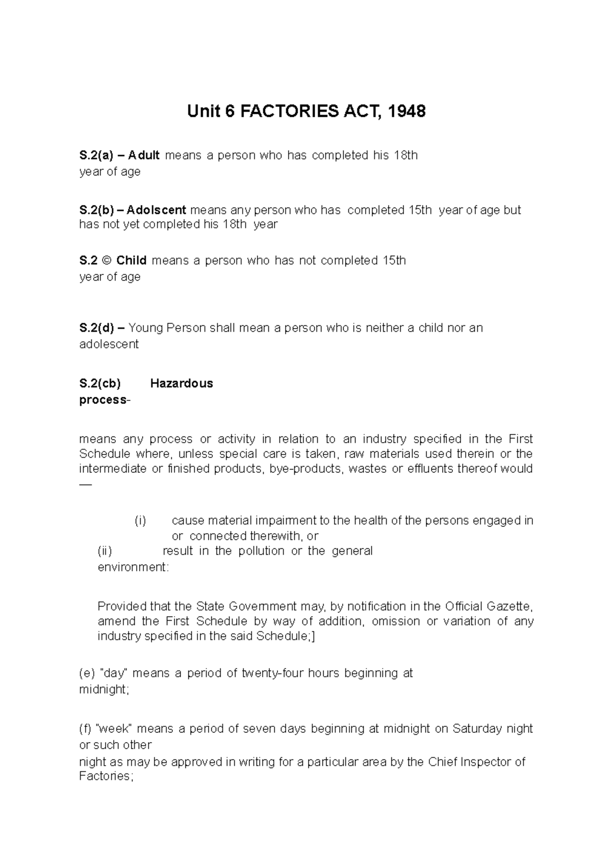 Unit 6 Factories ACT 1948 Unit 6 FACTORIES ACT 1948 S a Adult unit-6-factories-act-1948-unit-6-factories-act-1948-s-a-adult