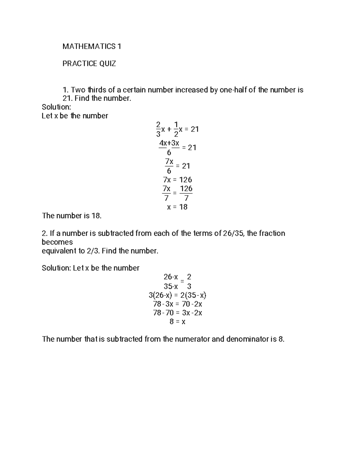 Solutions-Word-Poblems - MATHEMATI CS1 PRACTI CEQUI Z 1 hi r dsofacer t ...