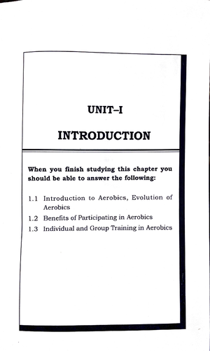 Unit- 1 Aerobics Training - Unit Of A Physical Quantities - Studocu