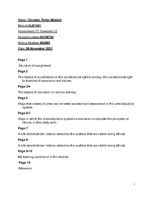 Pen assignment 03 - 90006 - Unisa - Studocu