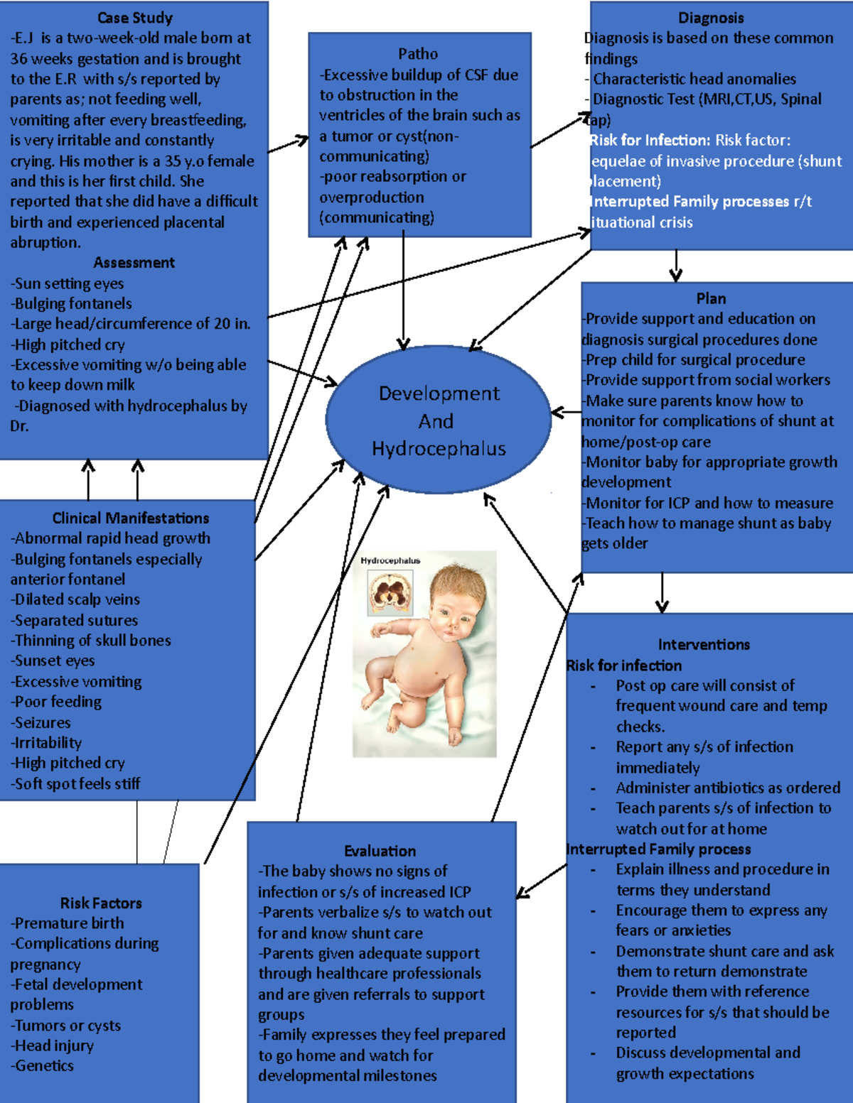 Concept map final - Case Study -E is a two-week-old male born at 36 ...
