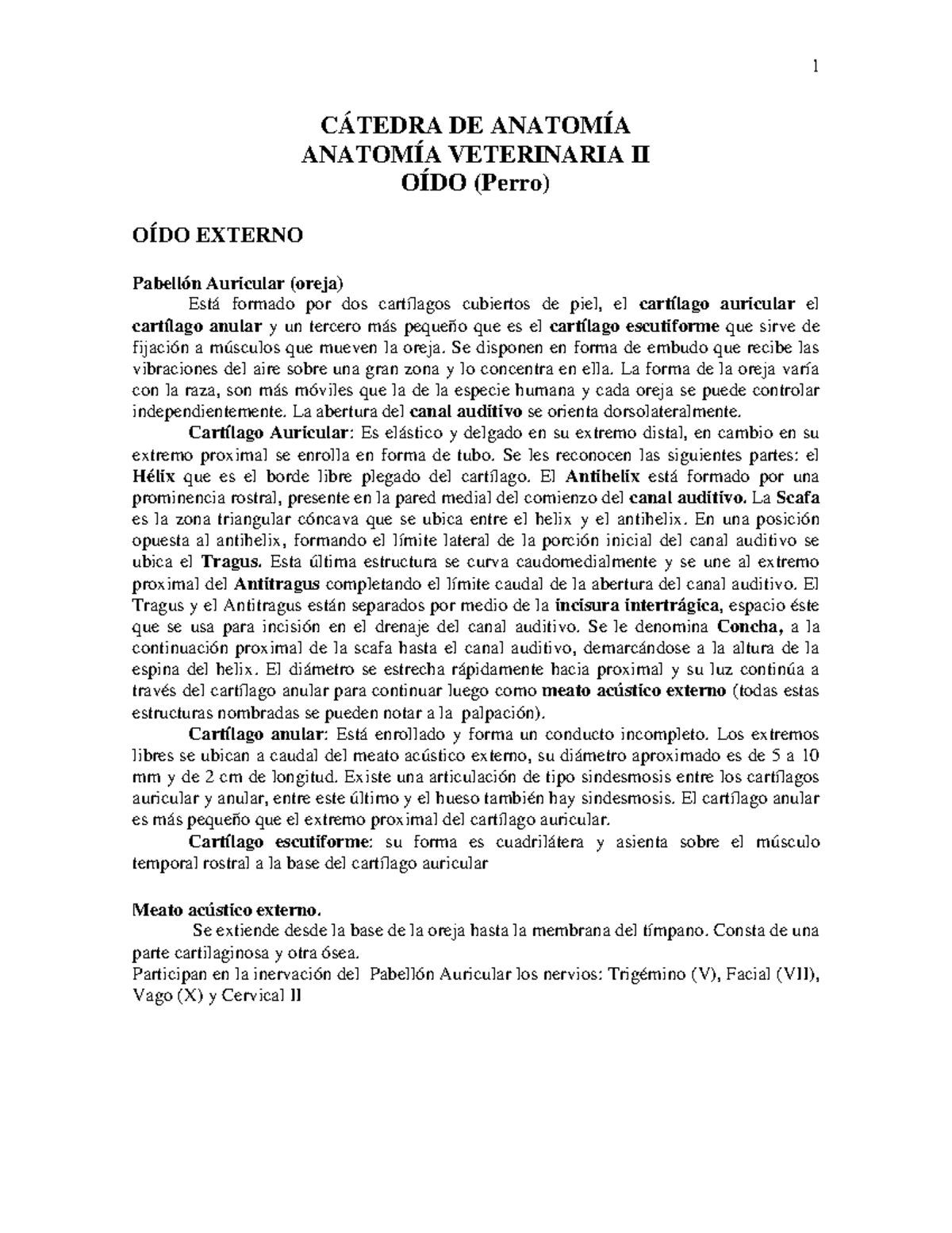 Oido del perro - CÁTEDRA DE ANATOMÍA ANATOMÍA VETERINARIA II OÍDO ...