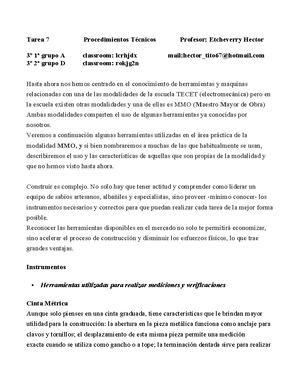 Cuadernillo de procedimientos tecnicos 3°año - TALLER CICLO BASICO CUADERNILLO TEORICO/PRACTICO ...