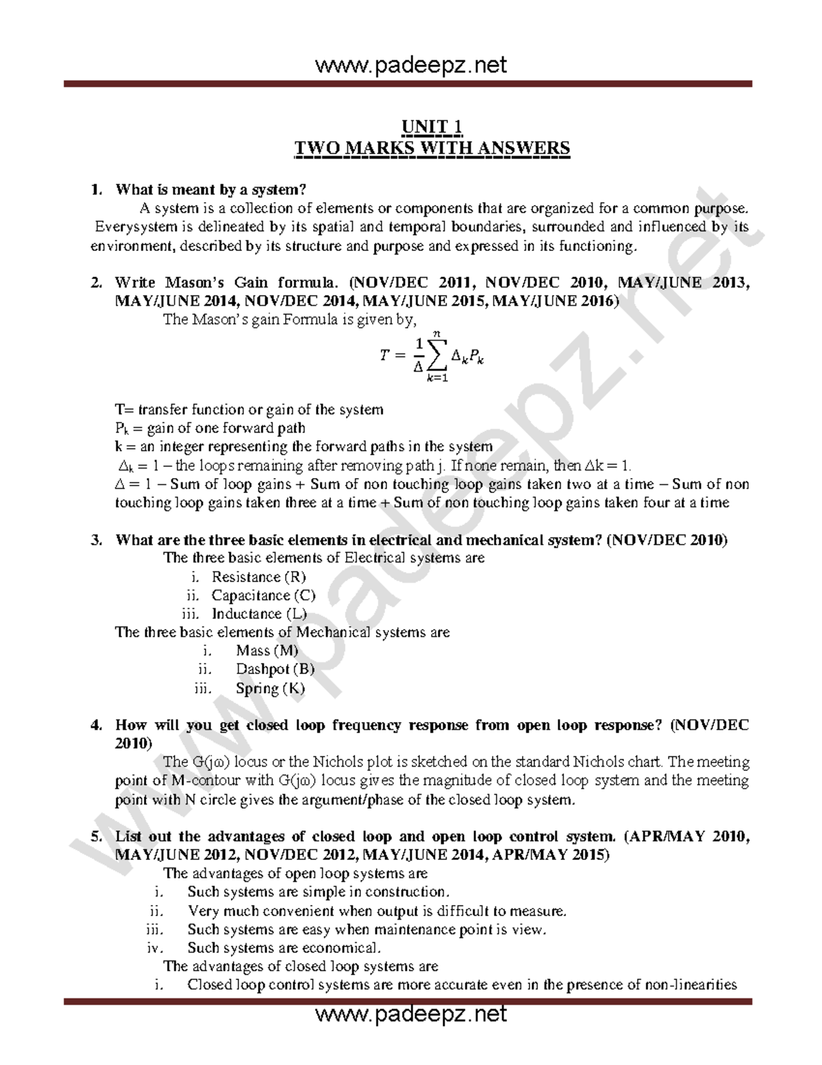 IC8451 iq 2m - YFKJIOFFTFUUUYFGUG - UNIT 1 TWO MARKS WITH ANSWERS 1 ...