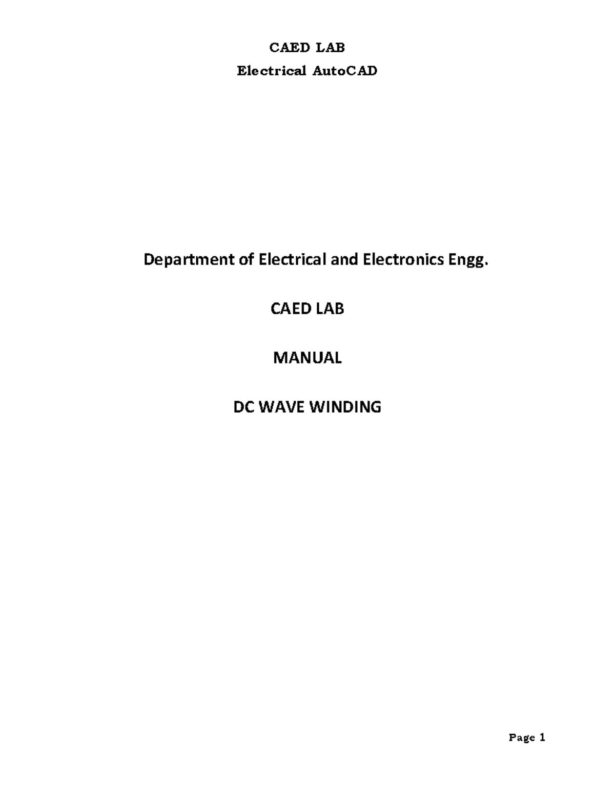 Computer Aided Machine Design DC Wave Winding Manual - Electrical ...