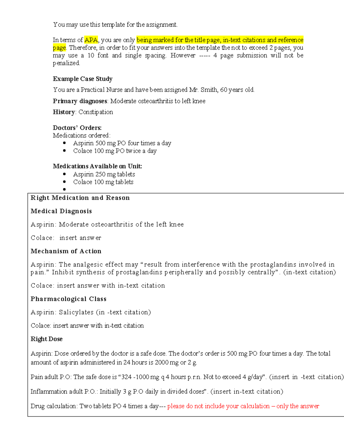 Assignment Template and Example - You may use this template for the ...