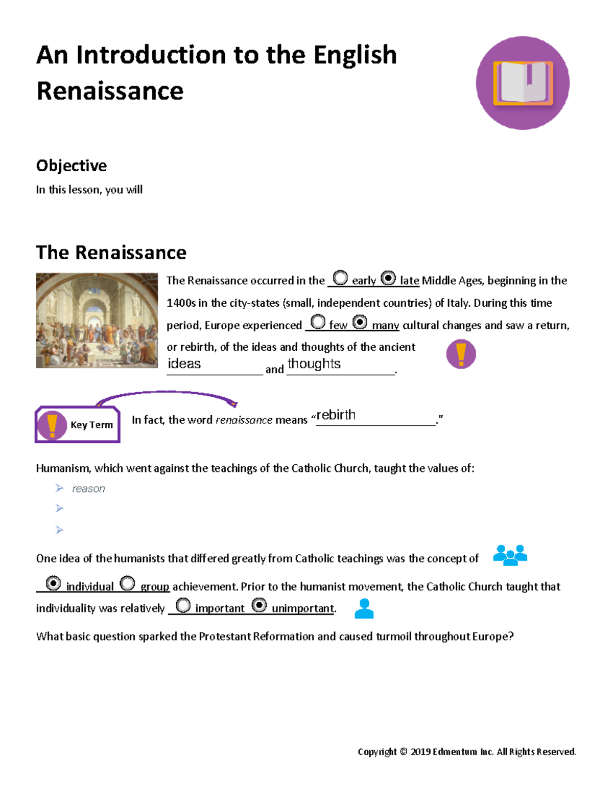 Eng 4A - 4 - ELA - An Introduction to the English Renaissance Objective ...