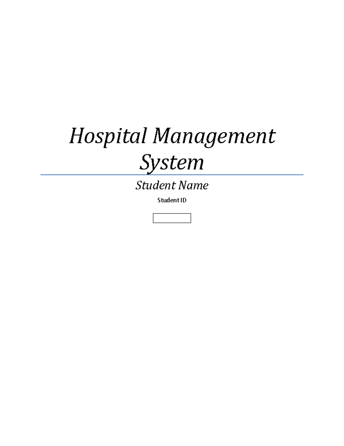 ERD - Complete database design and proposal for hospital management ...