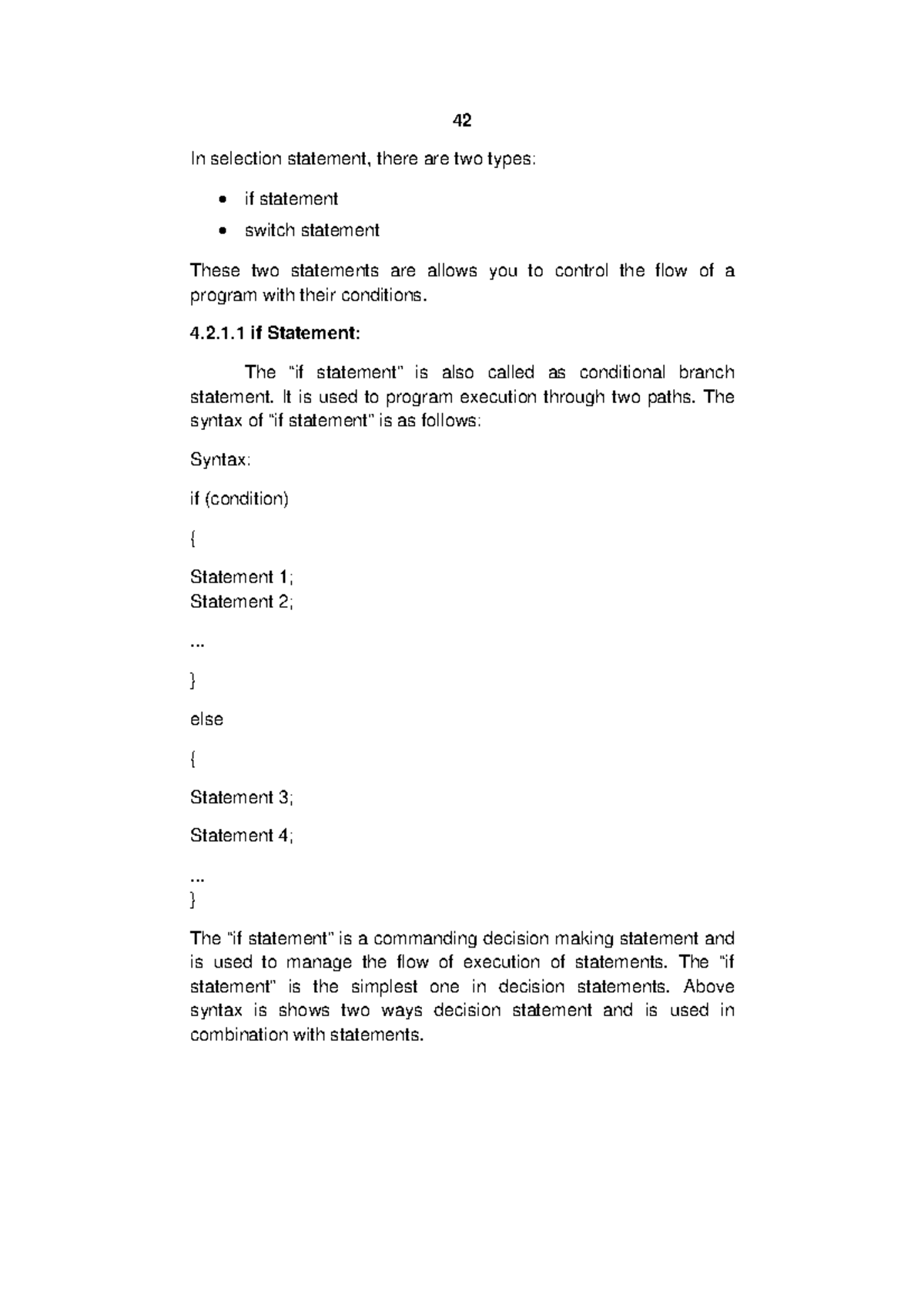 Java 42 53 If Statement Simple If Statement The If Else Statement