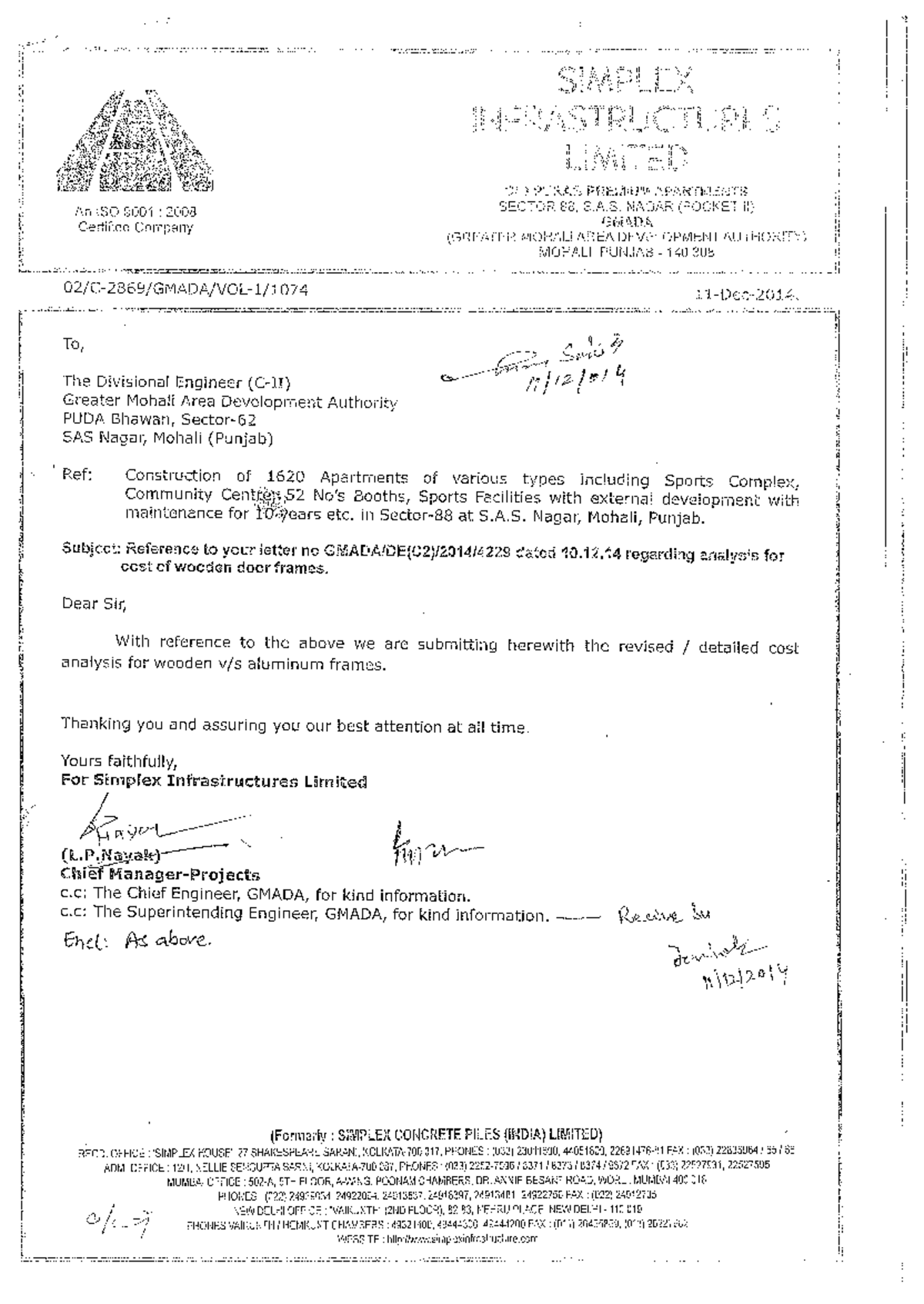 21. SIL Letter NO. 1074 Dated 11-12-2014 - SIMPLEX INFRASTRUCTURES ...