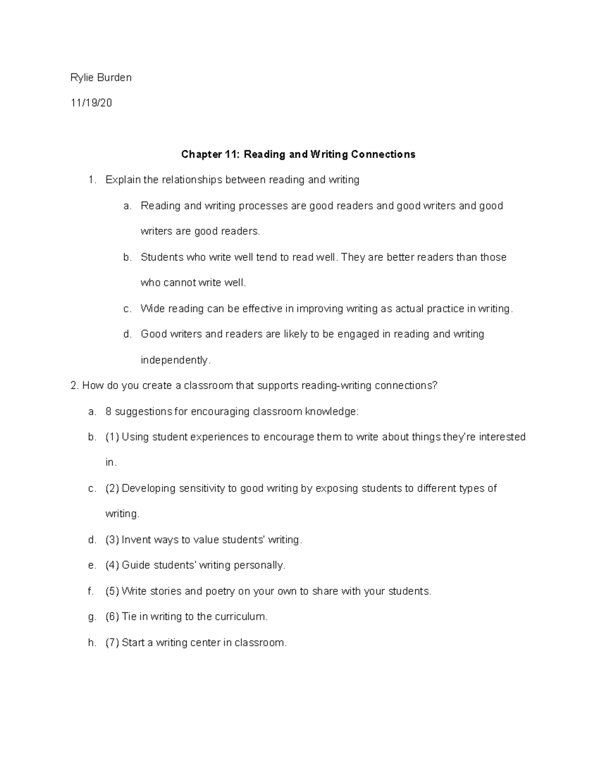 Chapter 11 reading writing copy - Rylie Burden 11/19/ Chapter 11 ...