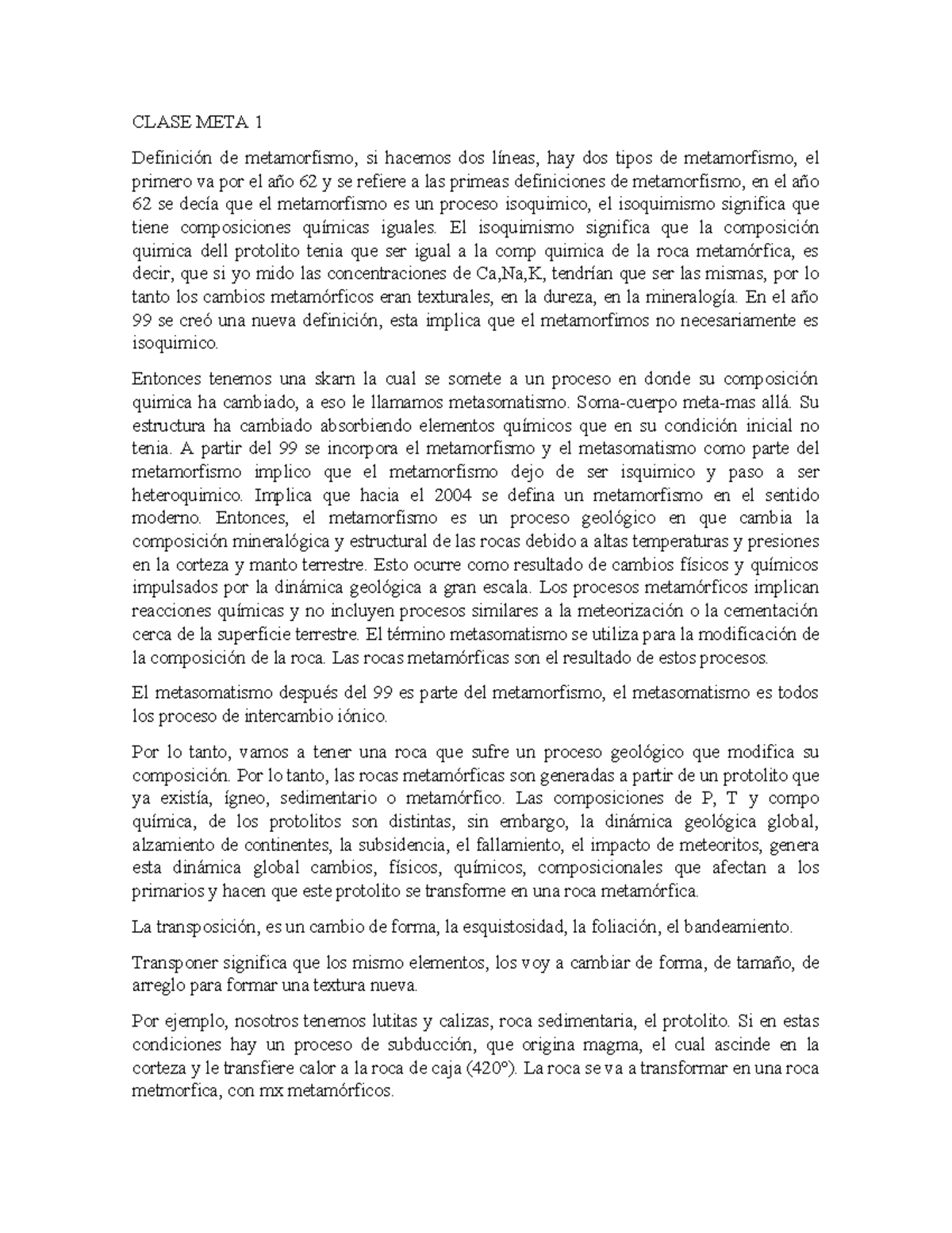 Clases meta - apuntes para repaso - CLASE META 1 Definición de ...