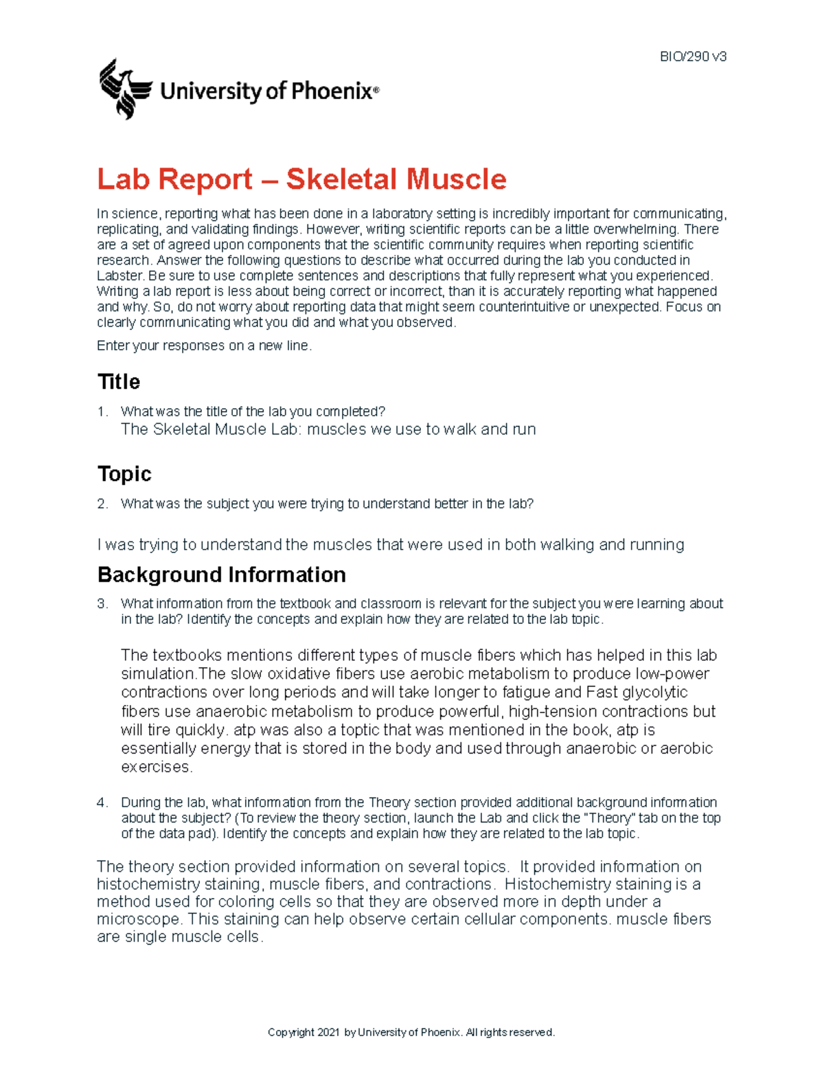 Bio290 v3 wk4 the skeletal muscle lab report - BIO/290 v Lab Report ...