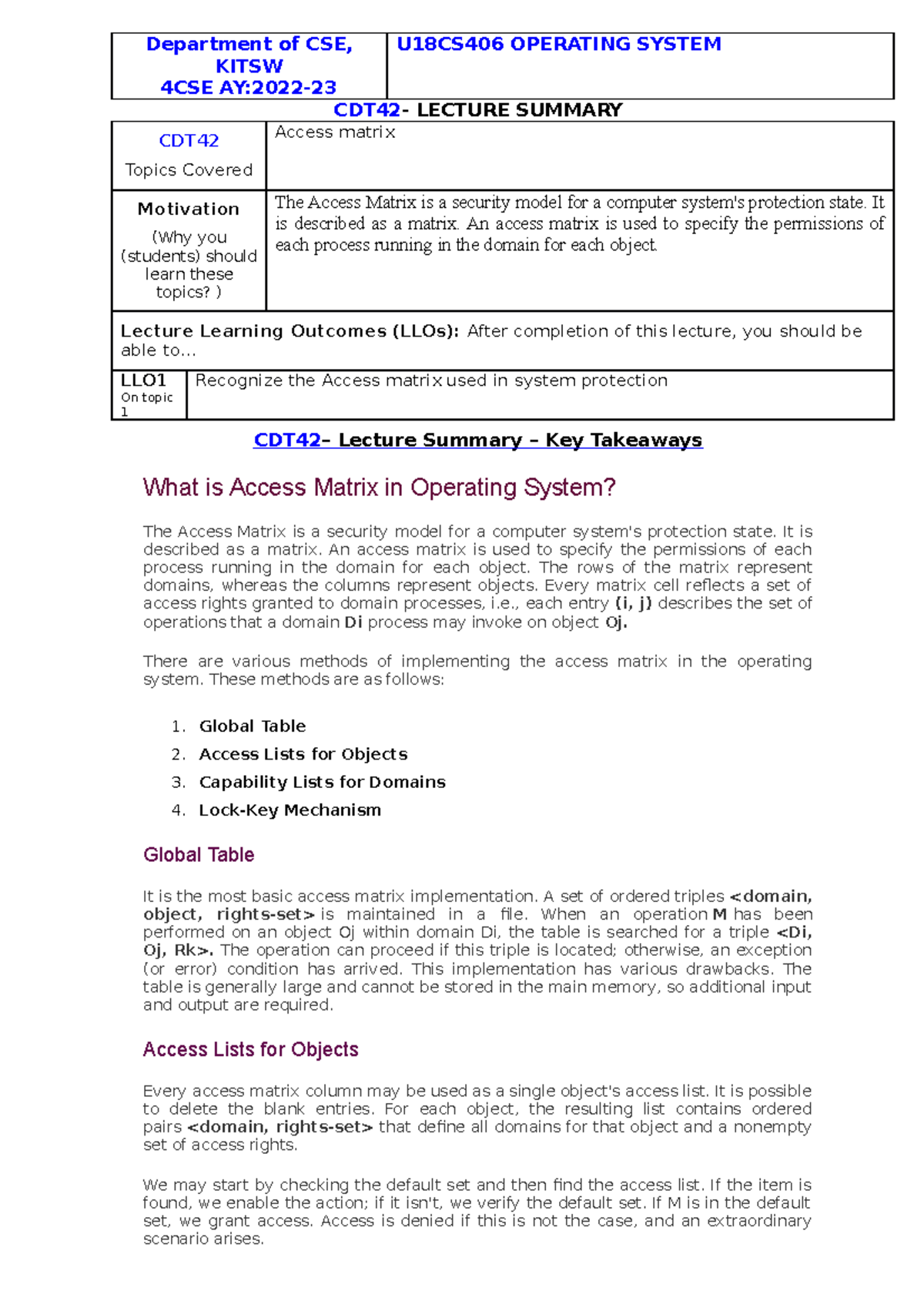Operating Systems-11 - notes - Department of CSE, KITSW 4CSE AY:2022 ...