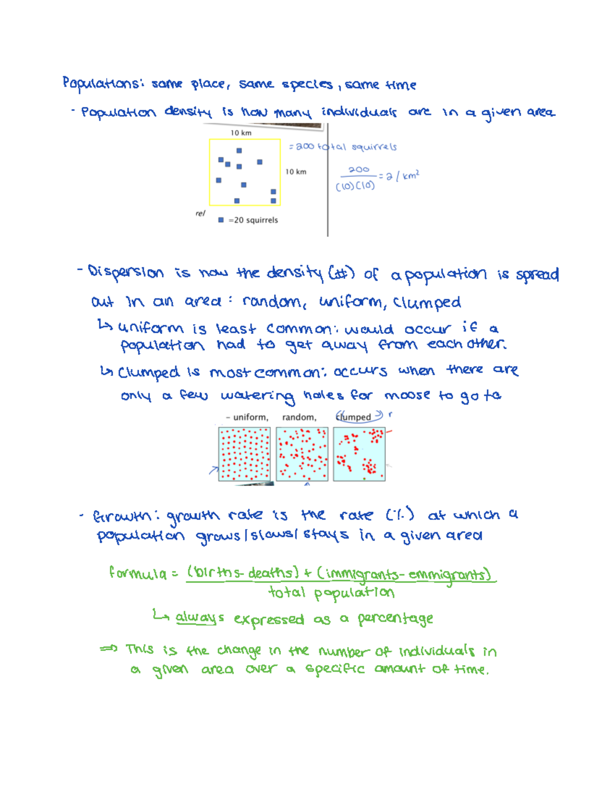 Note Oct 19, 2022 - course work - Populations same place same species ...