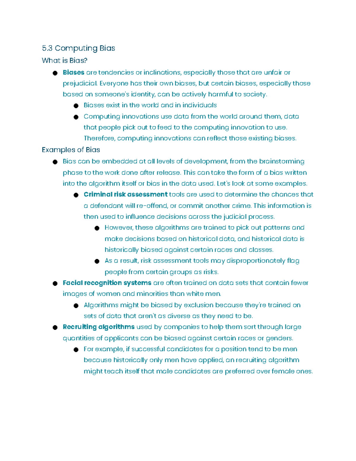 5.3 Computing Bias - jk k jkkj kj - 5 Computing Bias What is Bias? Biases are tendencies or ...