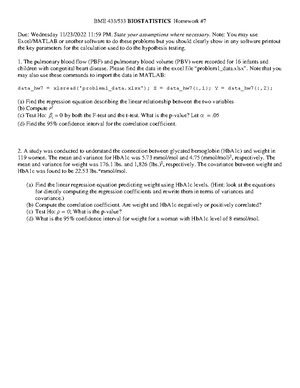 BME 433 Hw 4b - hw 4b solutions - BME 433 - Studocu