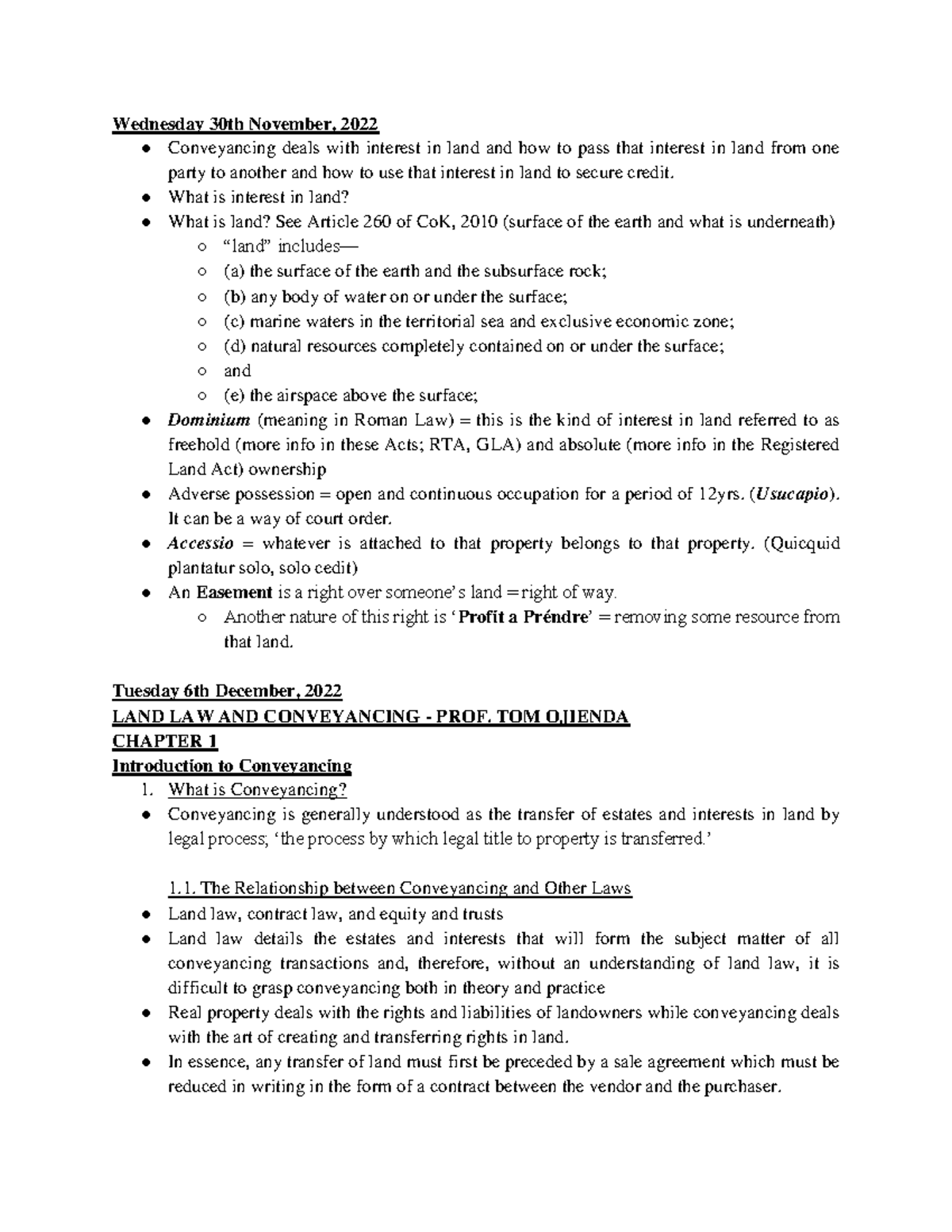 Conveyancing LAW & Practice notes introduction - Wednesday 30th ...
