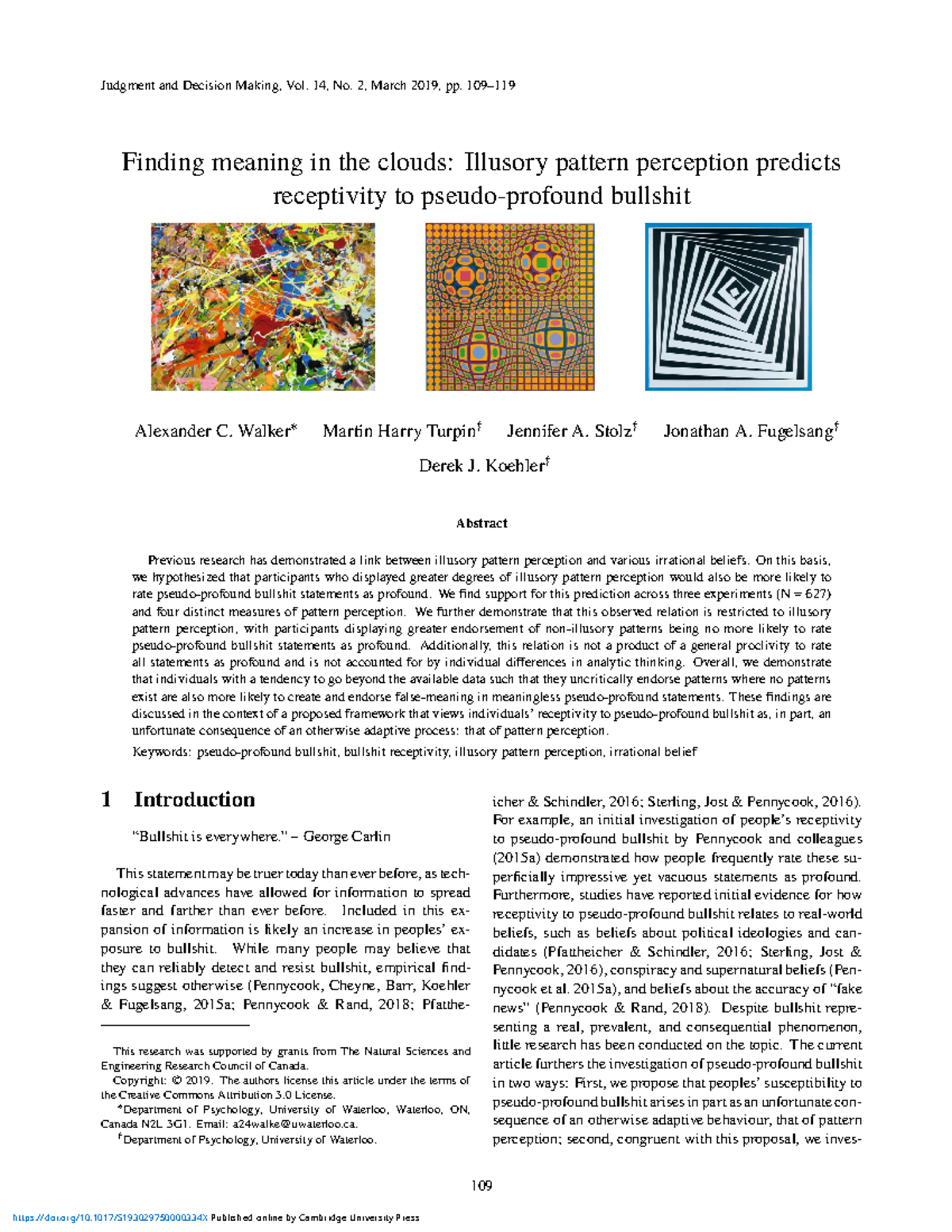Div class title finding meaning in the clouds illusory pattern perception predicts receptivity ...