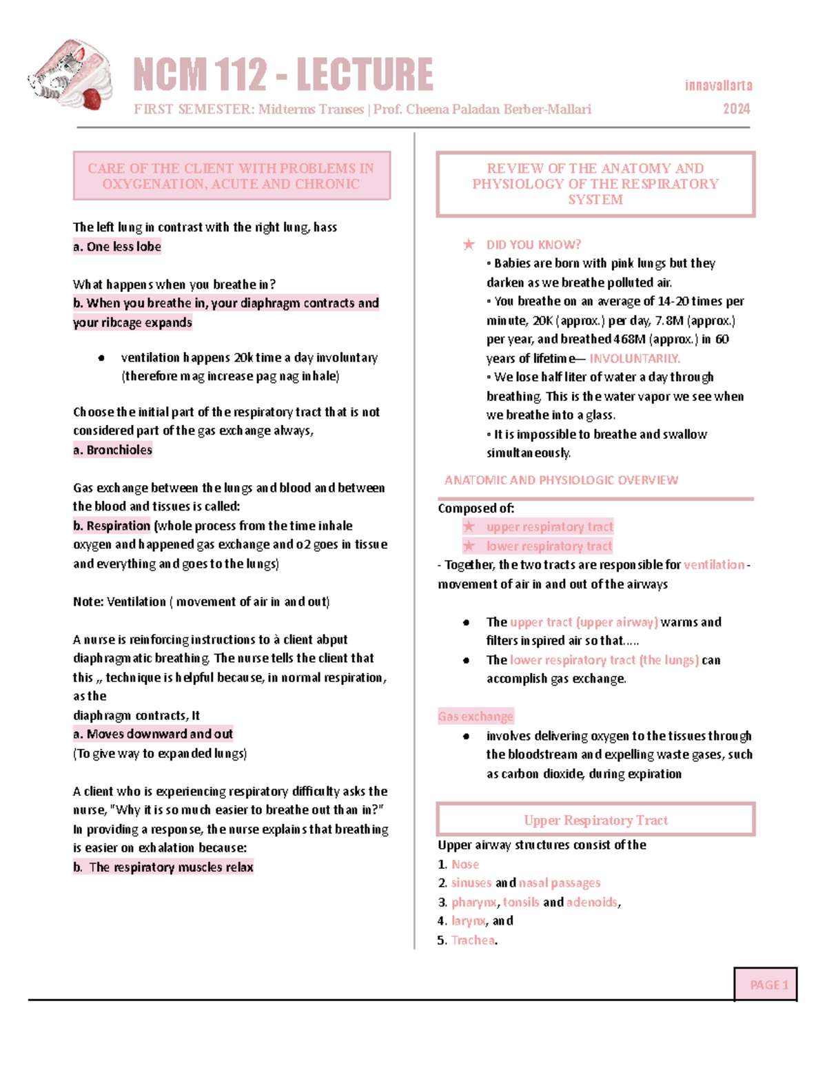 NCM 112 - Lecture Midterms - NCM 112 - LECTURE innavallarta FIRST ...