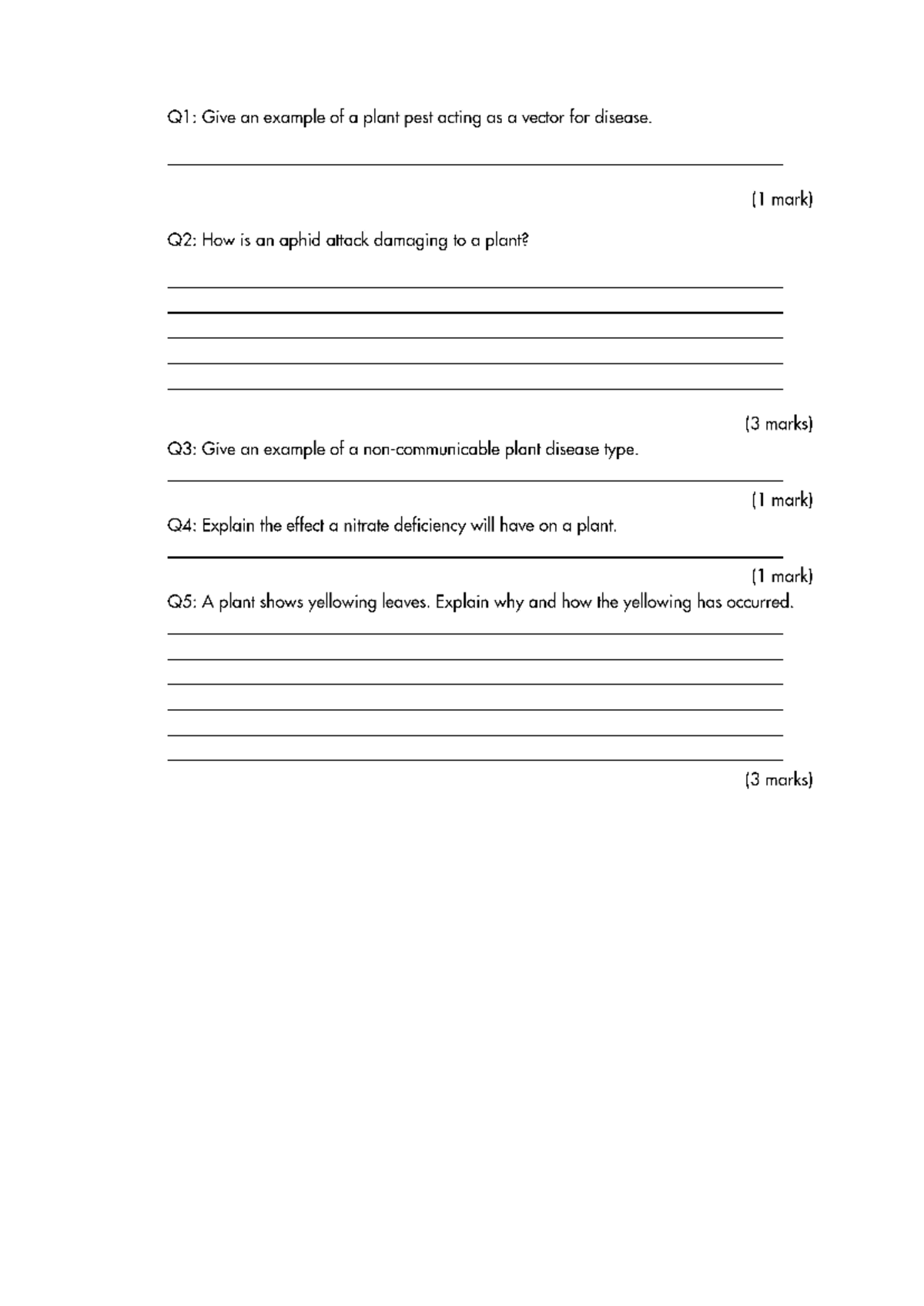 Plant Diseases Homework - Q1: Give an example of a plant pest acting as ...