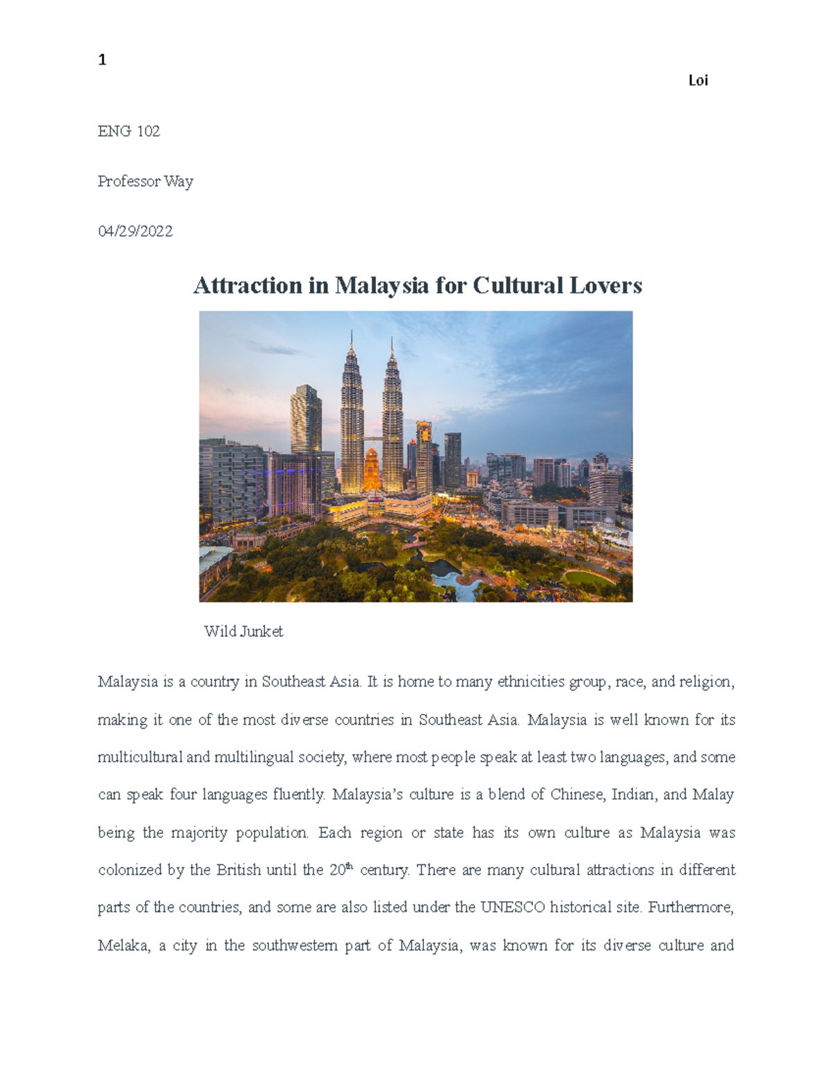 Listicle - Essay - Loi ENG 102 Professor Way 04/29/ Attraction in ...