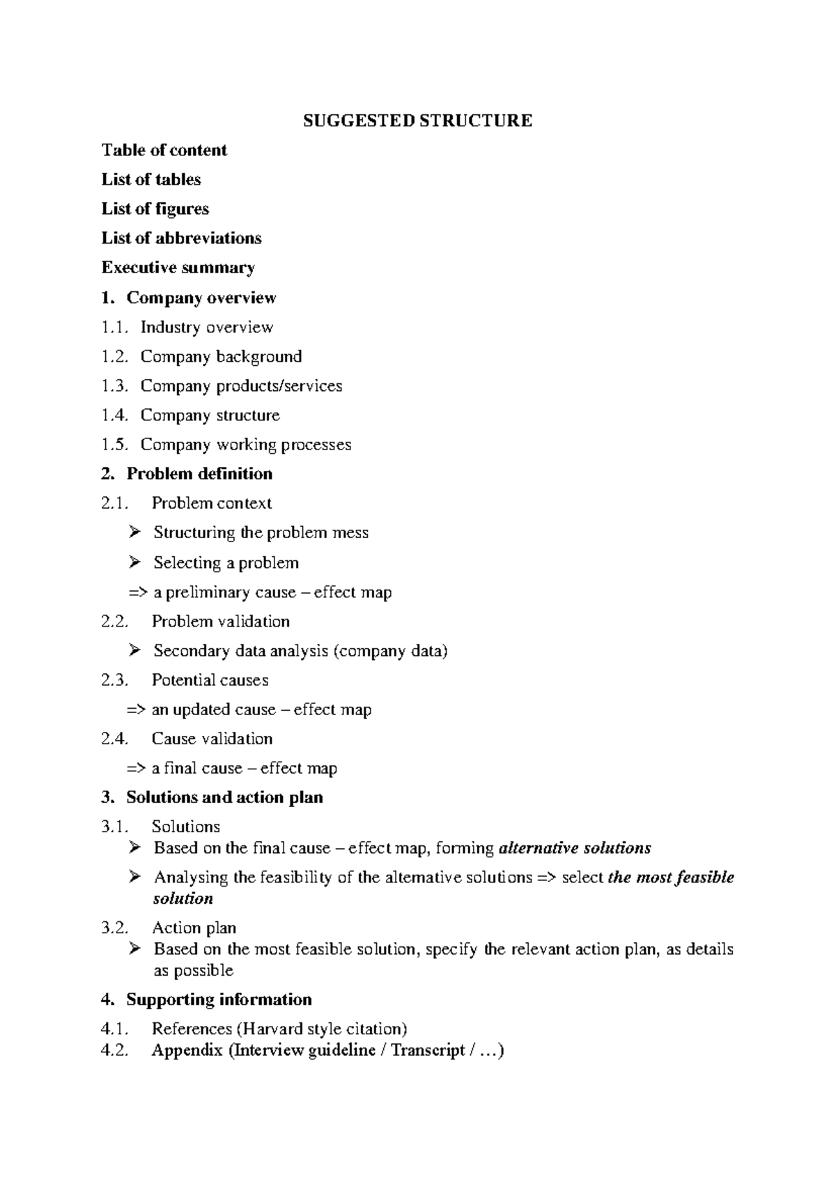 Suggested structure 2024 final - SUGGESTED STRUCTURE Table of content ...