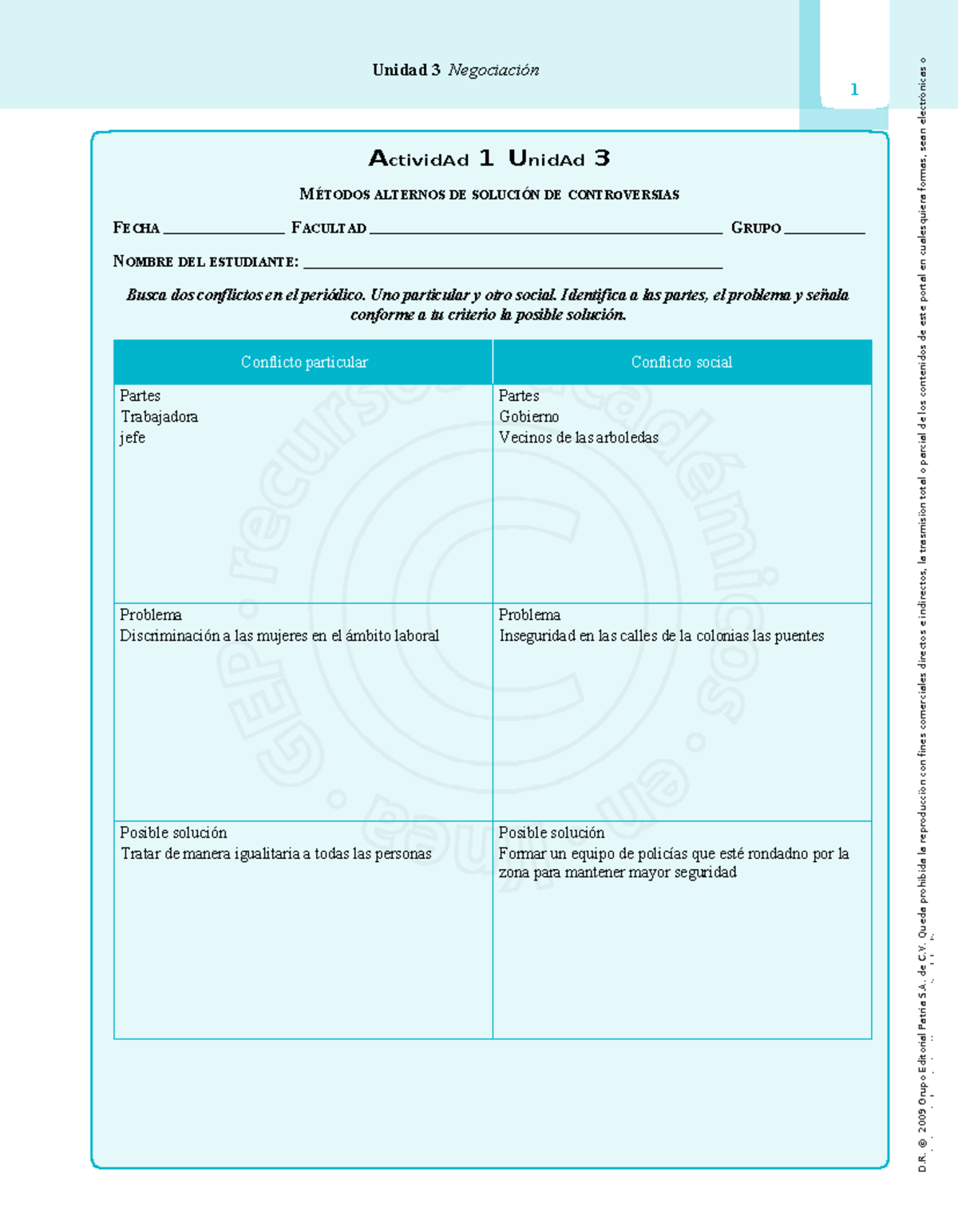 Formatos unidad 3 MASC - A ctividAd 1 U nidAd 3 MÉTODOS AL TERNOS DE ...