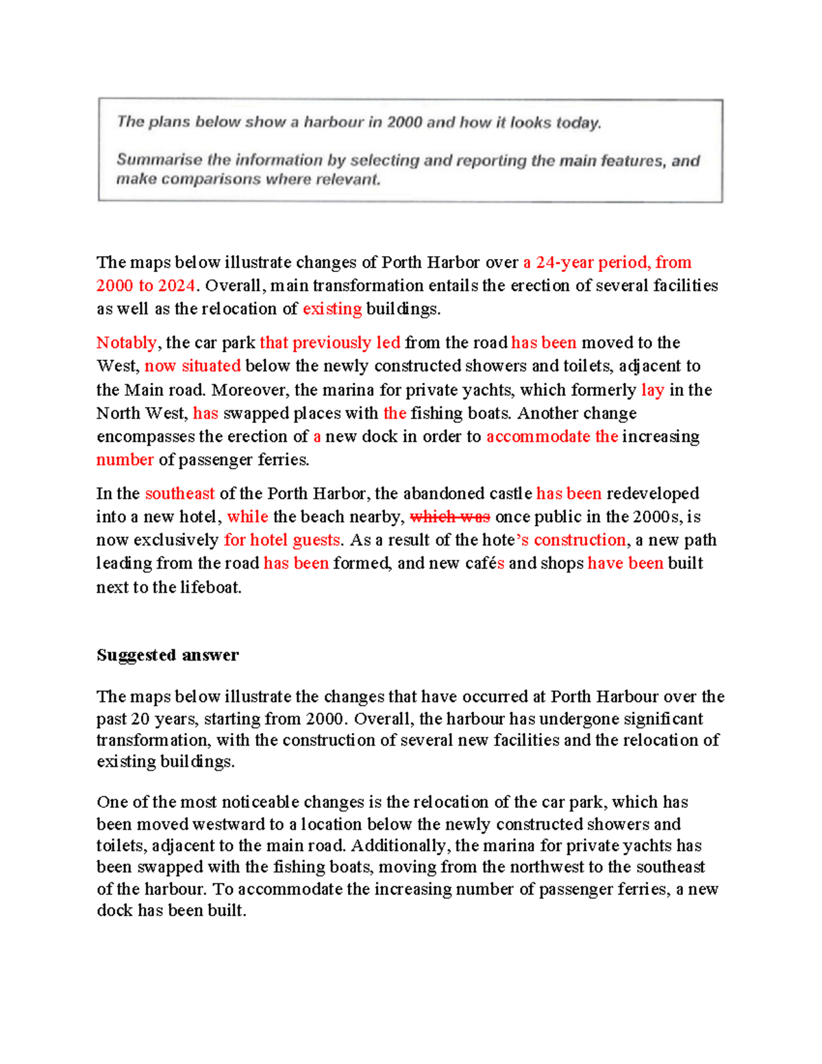Writing Task 1 - Test 2 - Cambridge 19 - The maps below illustrate ...