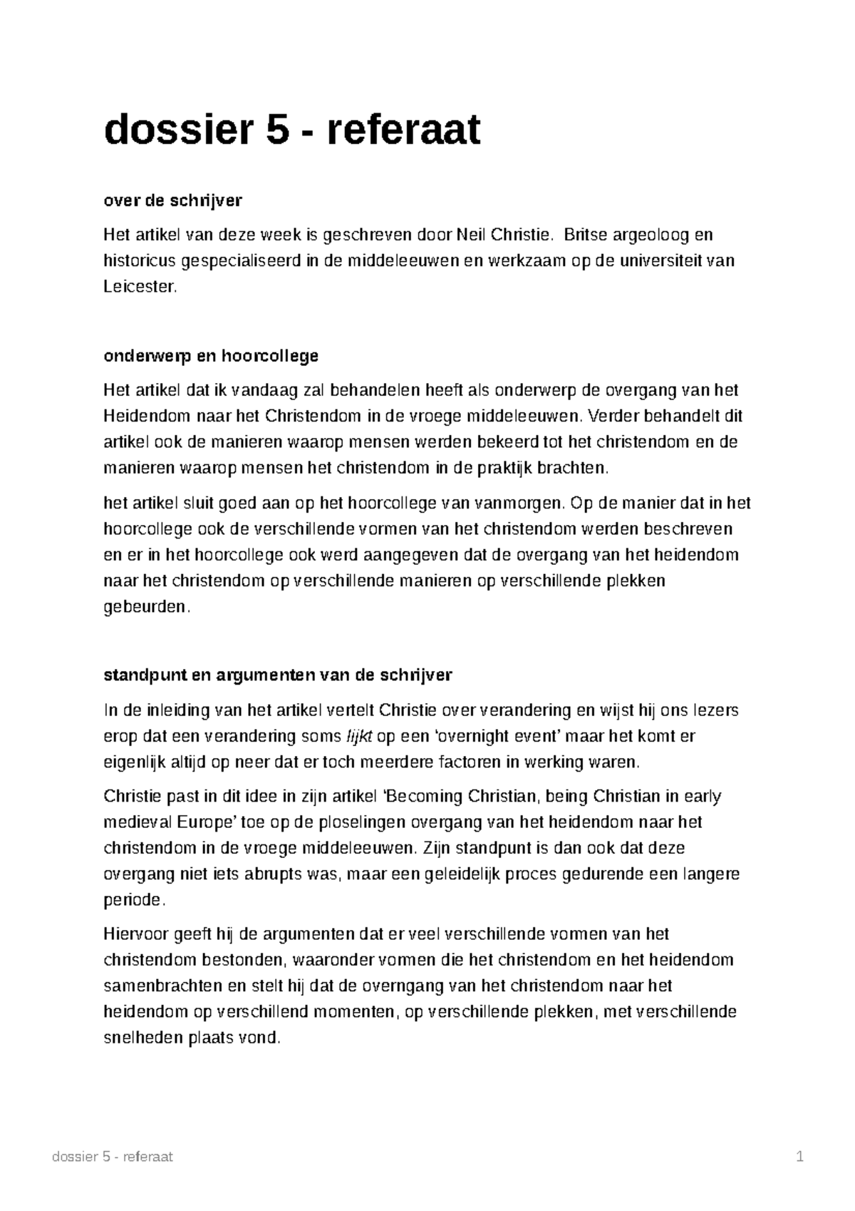 Dossier 5 - referaat - dossier 5 - referaat 1 dossier 5 - referaat over ...