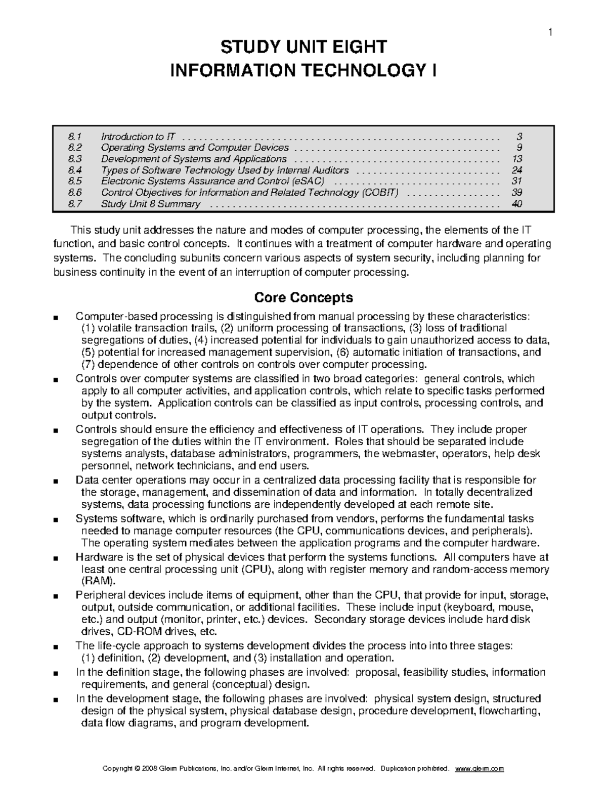 8. Information Technology I 111 - STUDY UNIT EIGHT INFORMATION ...