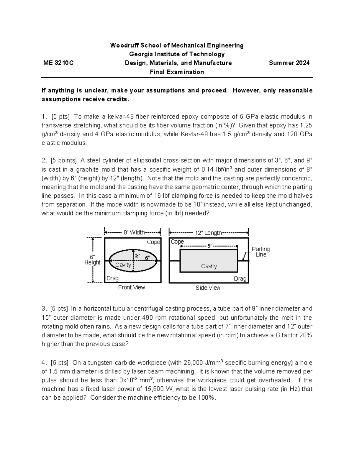 Final Exam - Woodruff School of Mechanical Engineering Georgia ...