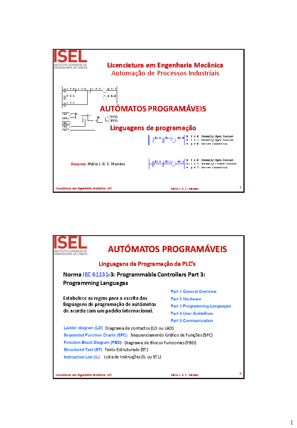 21-PLC Linguagens Programação v2 - Licenciatura em Engenharia Mecânica ...