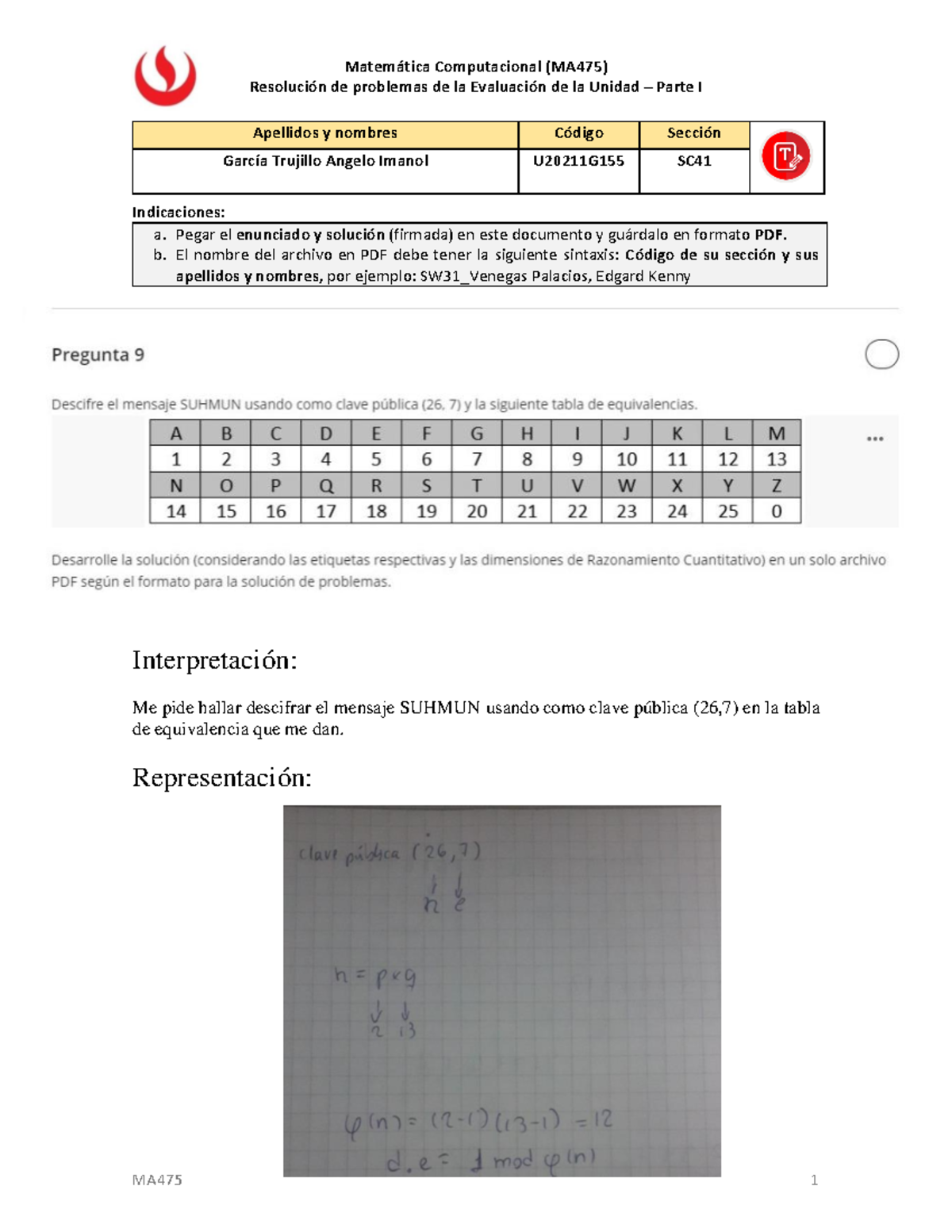 SC41 García Trujillo , Angelo Imanol - MA475 1 Matemática Computacional ...