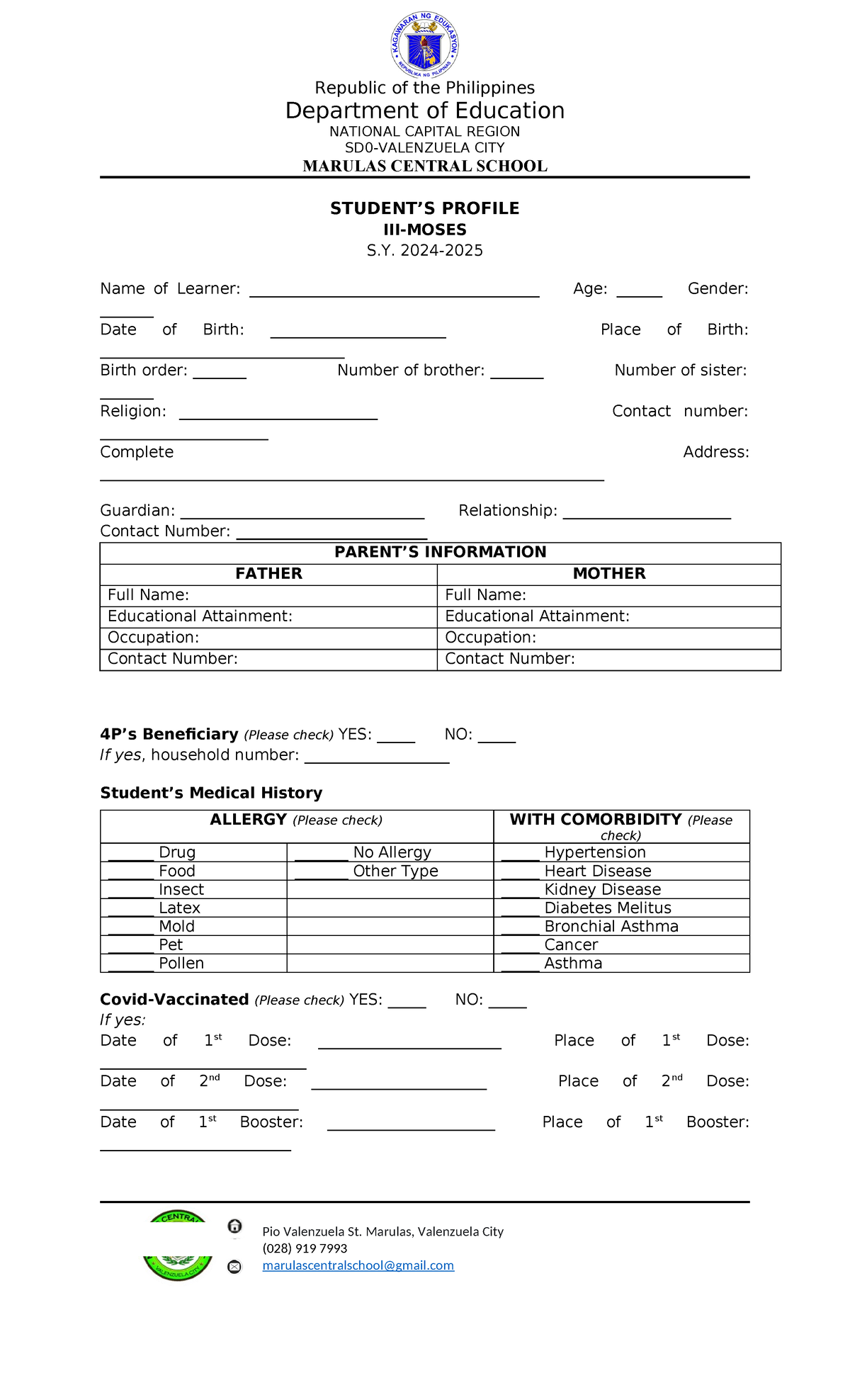 Student Profile - ./.. - Republic of the Philippines Department of ...