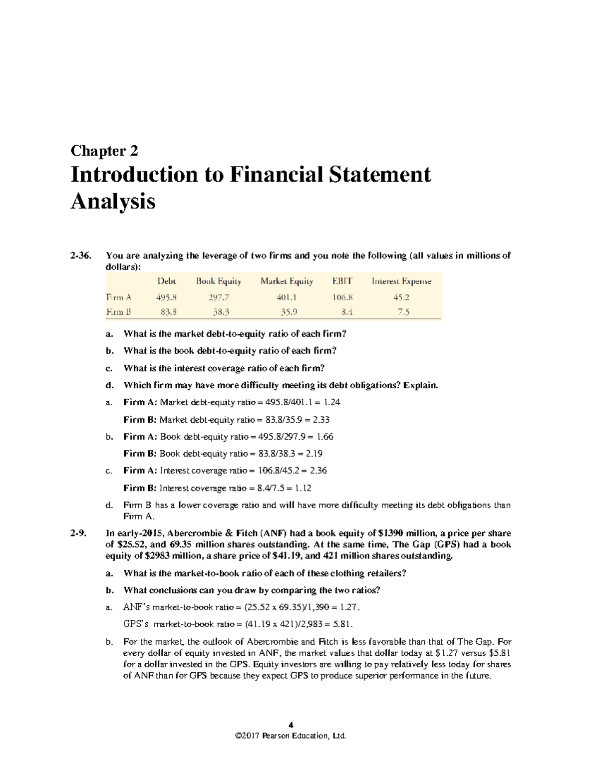 Selected Exercises CH2 8 9 - 4 Chapter 2 Introduction to Financial ...