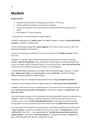 Macbeth Quote Bank - Themes with Quote Bank Theme Quote Explanation Ambition: Macbeth sees what ...