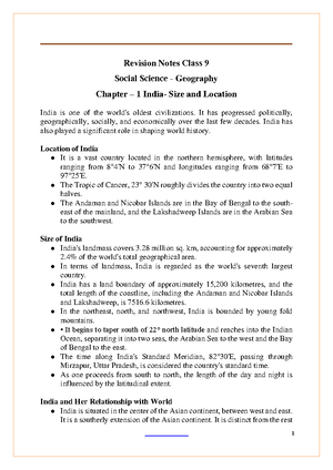 CBSE Class 9 Geography Chapter 2 Notes - Physical Features of India ...