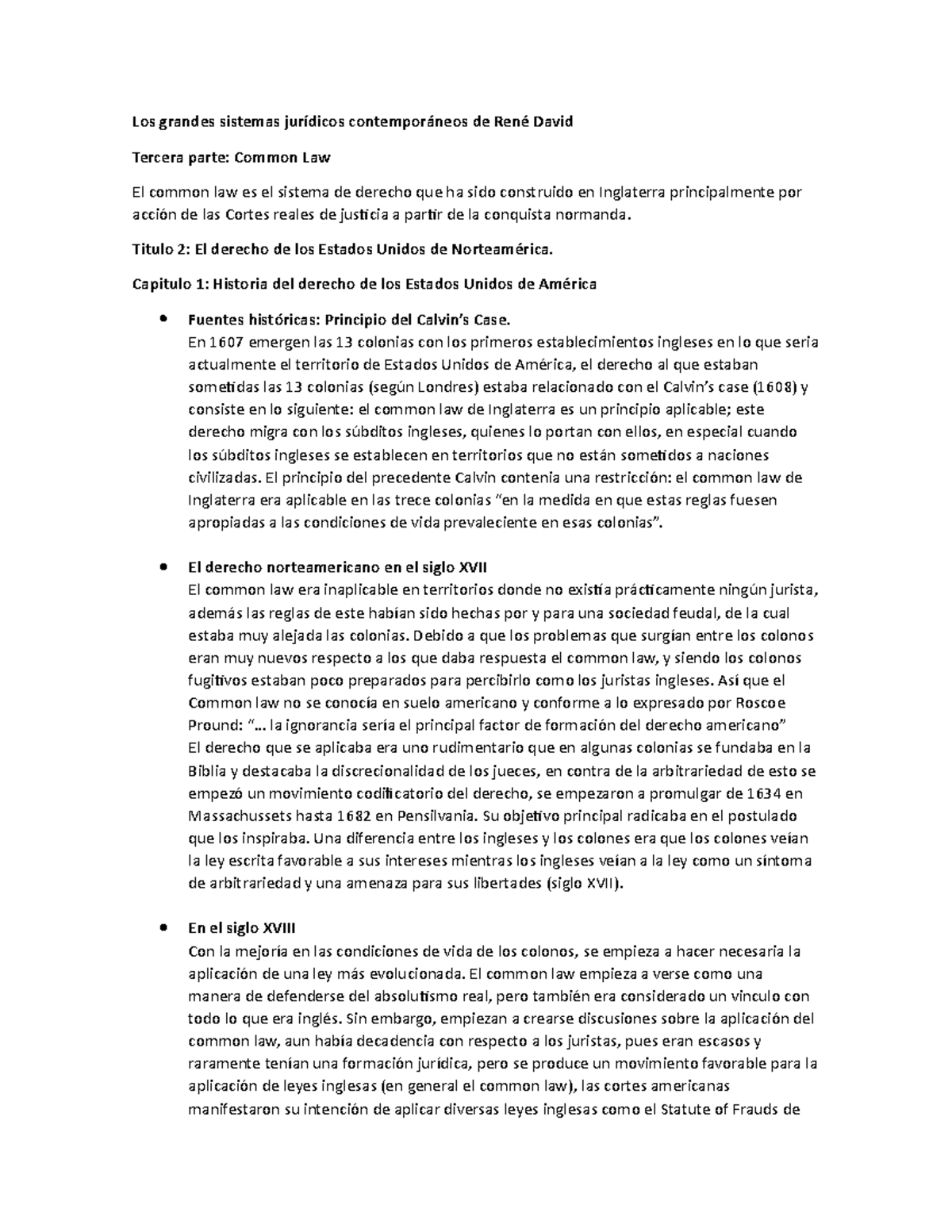Resumen Common Law - Ingrid Duque - Los grandes sistemas jurídicos ...