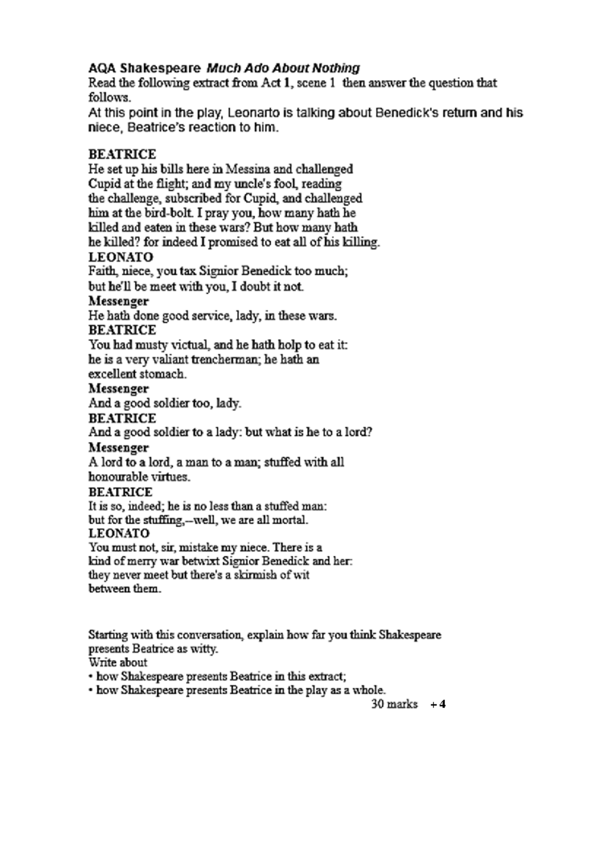 Much Ado Practice-Exam-Questionseb ...
