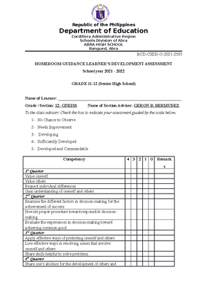 HG-G12 Q1 Module 2 - ` Homeroom Guidance Quarter 1 – Module 2 ...