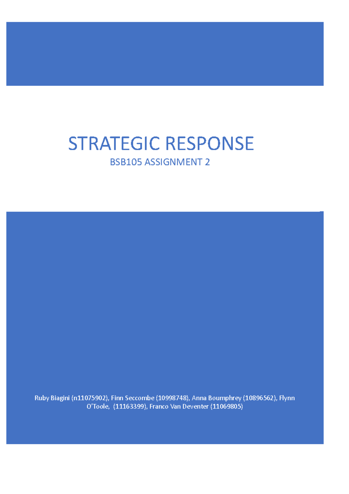 The future enterprise A1 strategic report - Ruby Biagini (n11075902 ...