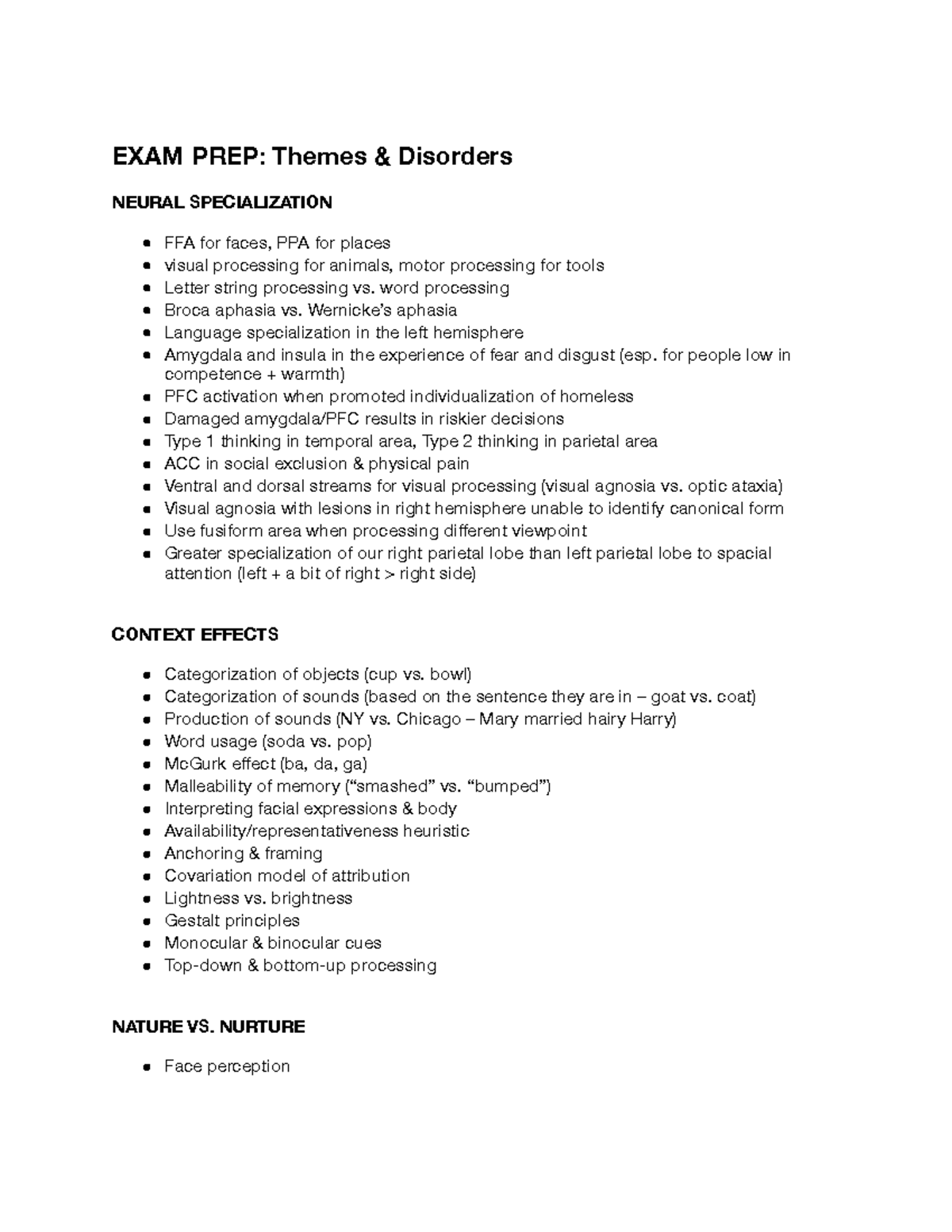 Exam preparation themes & disorders - EXAM PREP: Themes & Disorders ...