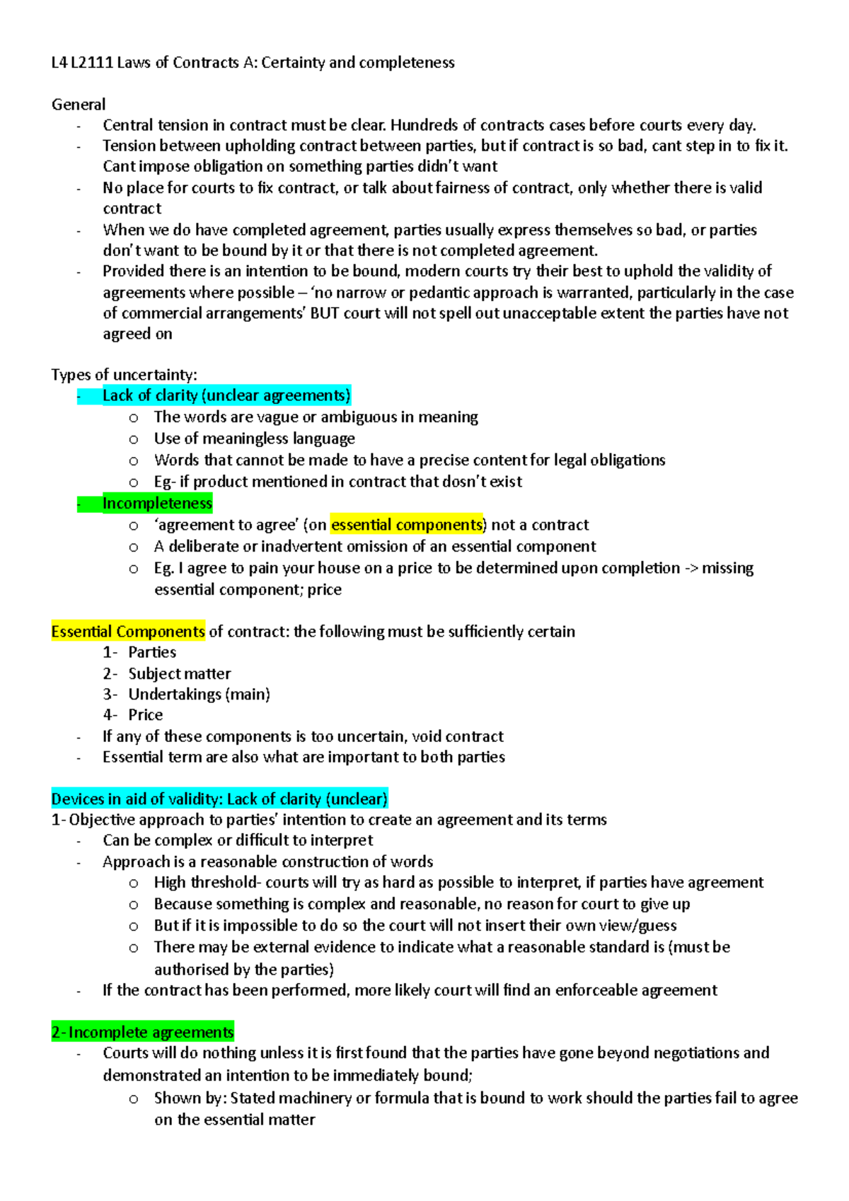 L4 contracts Certainty AND Completeness - L4 Laws of Contracts A ...