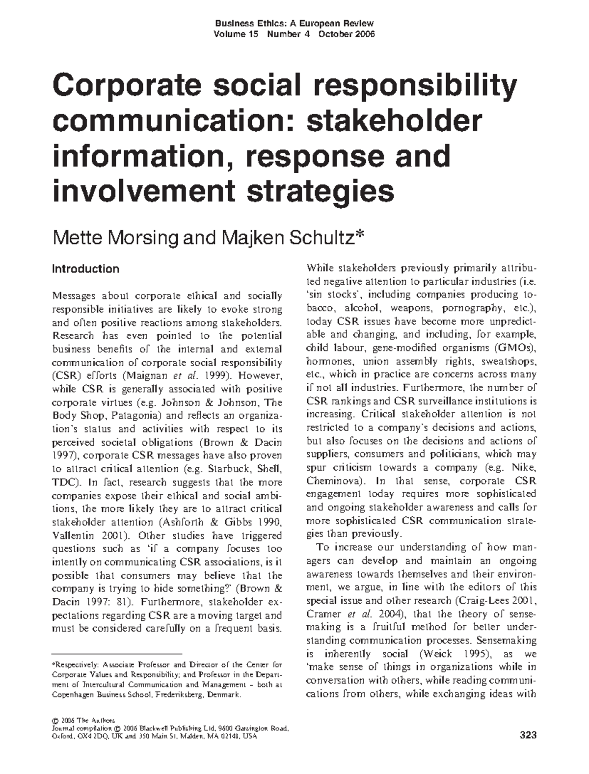 Corporate social responsibility communic - Corporate social ...