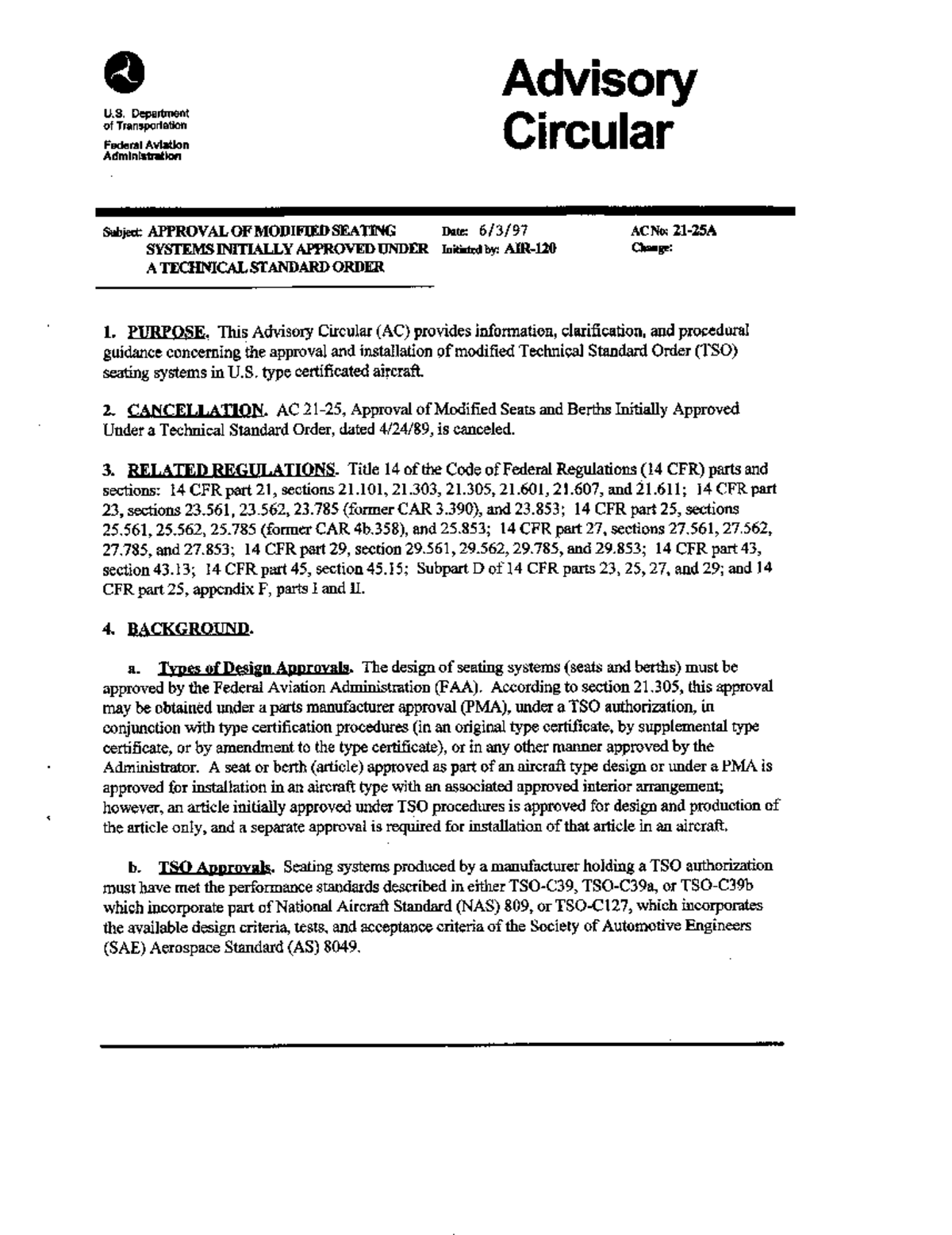 AC21-25A - information - U. Depaltmsnt of Transportation Federal ...