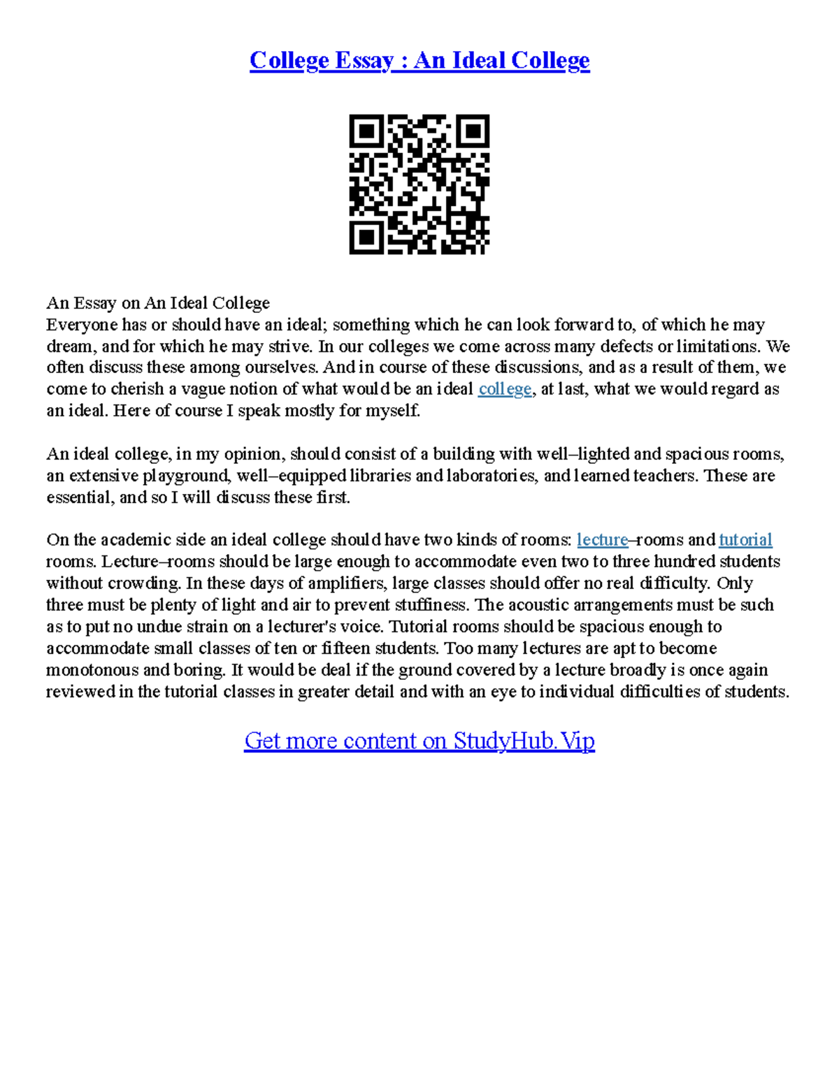 Writing Good College Essays - College Essay : An Ideal College An Essay ...